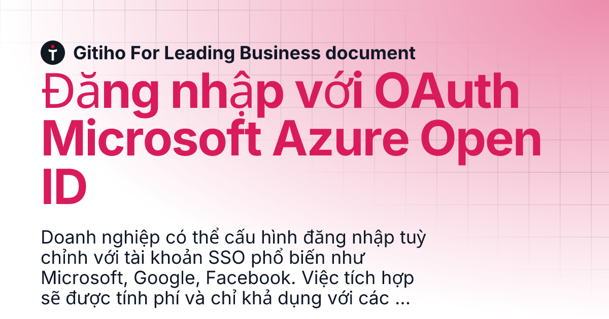 Đăng nhập với OAuth Microsoft Azure Open ID | Gitiho For Leading Business document
